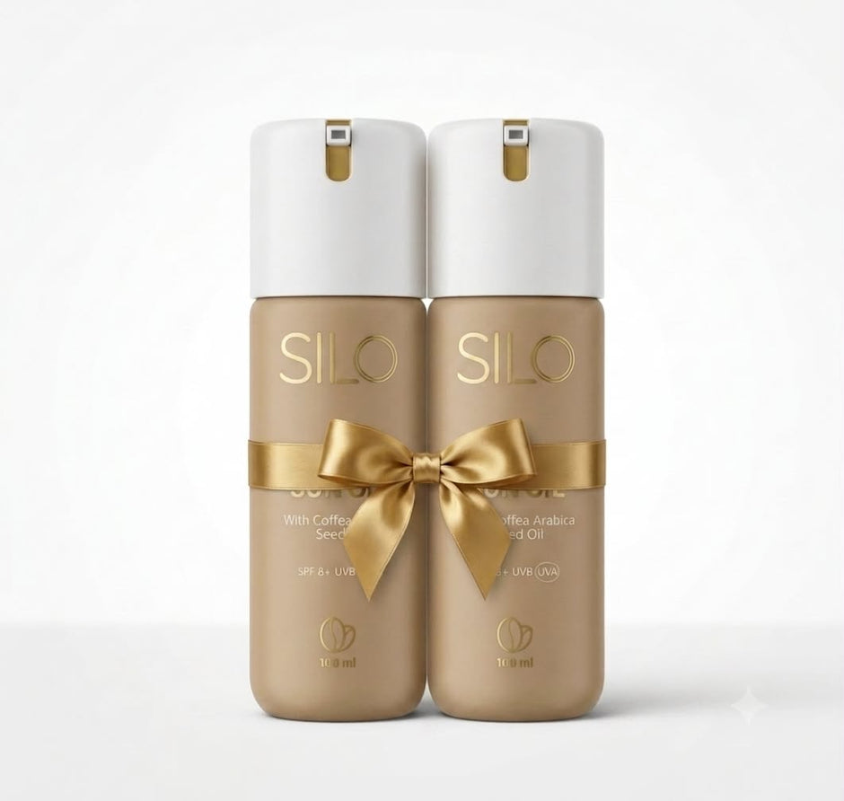 Silo Coffee Tanning Oil SPF 8, 100 ML X2